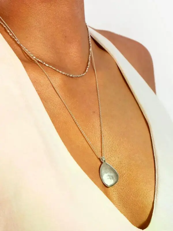 Monica Vinader Deia Pebble Locket - Silver