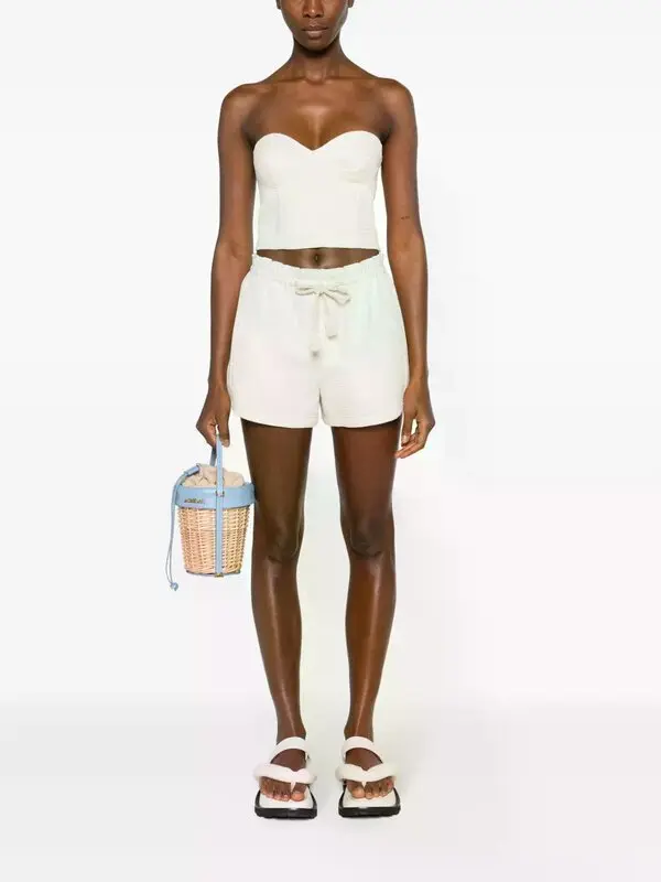 FORTE_FORTE Sweetheart Neck Cotton Crop Top - Neutrals