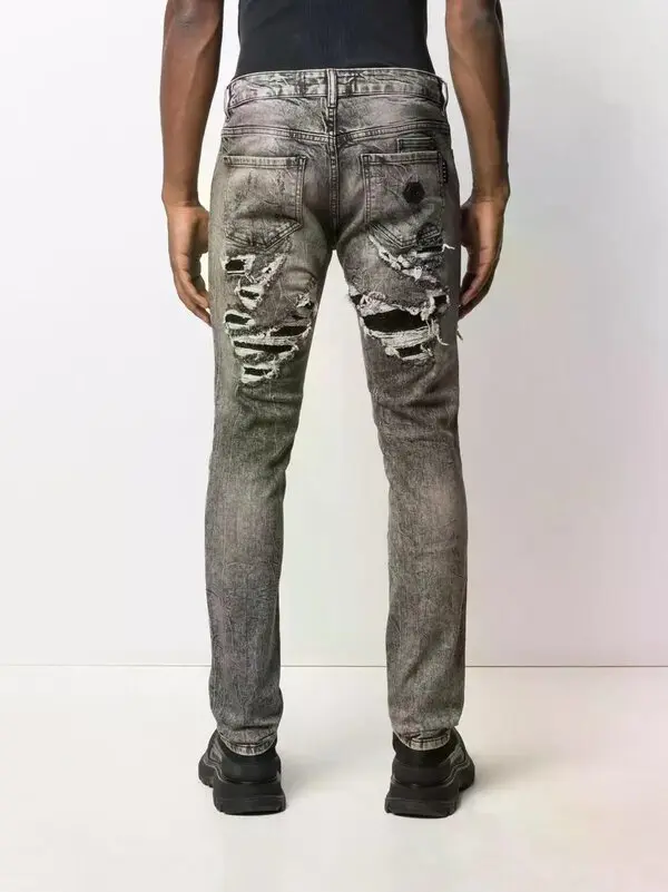 Philipp Plein Mesh Ripped-detail Jeans