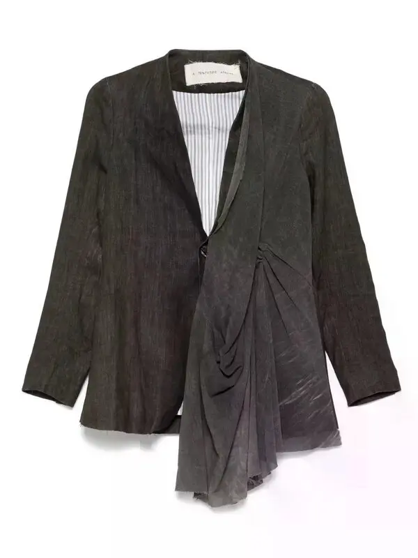 A TENTATIVE ATELIER Gathered Detail Blazer - Grey