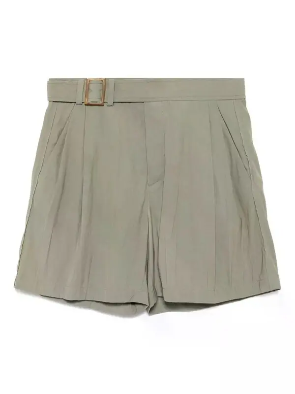 RECTO Belted Shorts With Wrinkle Detail
