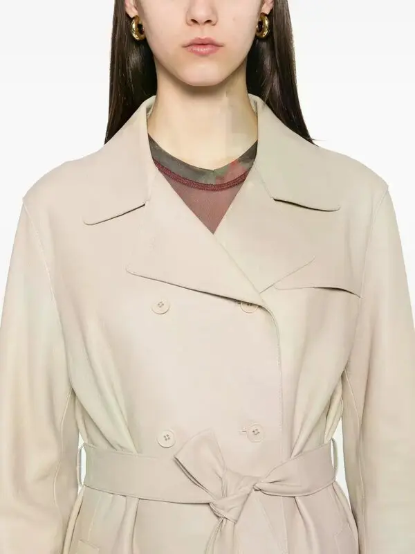 P.a.r.o.s.h Leather Trench Coat - Neutrals
