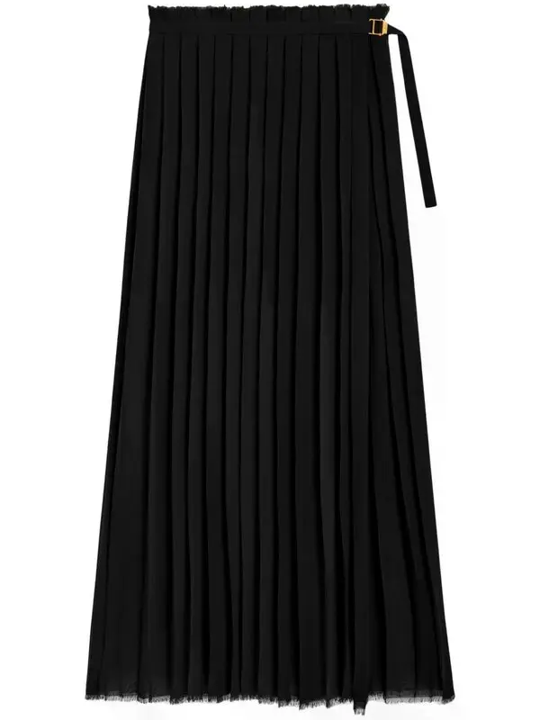 AMI Paris Long Pleated Skirt - Black