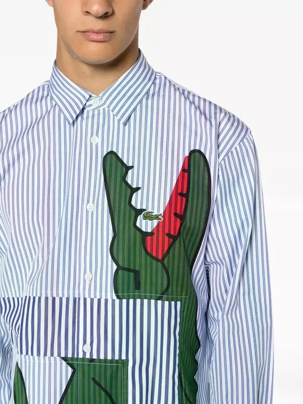 Comme Des Garçons X Lacoste Graphic-print Shirt - White