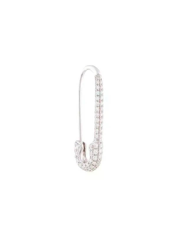ANITA KO Safety Pin Diamond Earring - Silver