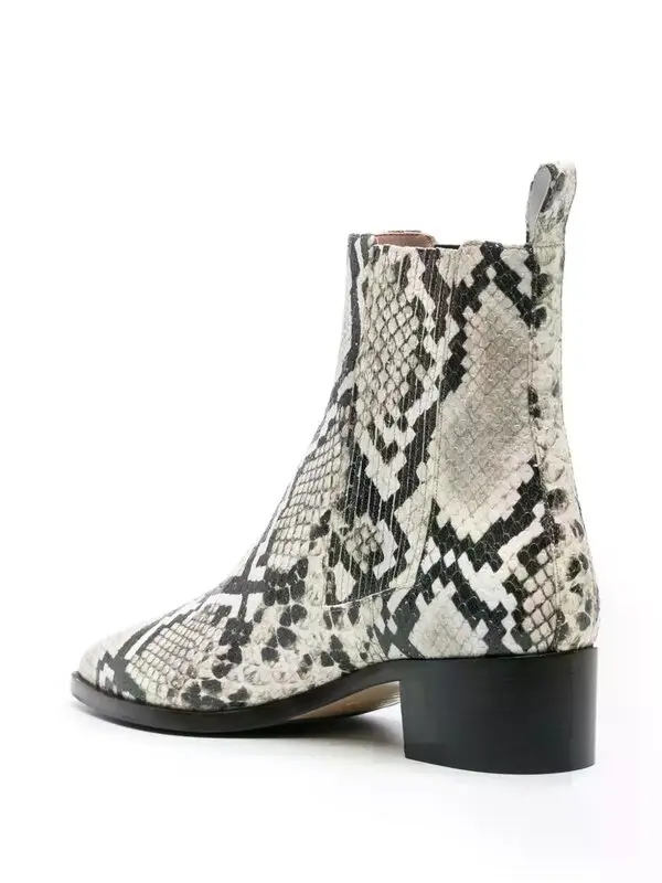 SCAROSSO Olivia Snakeskin-effect Ankle Boots