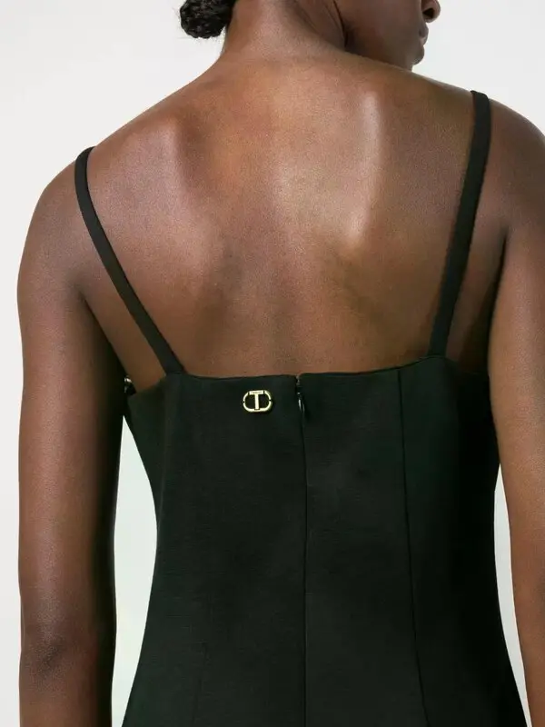 TWINSET Feather-trim Fitted Minidress