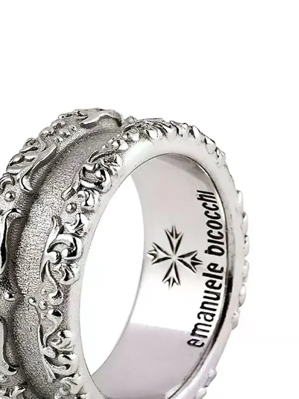 Emanuele Bicocchi Arabesque Double Band Ring - Silver