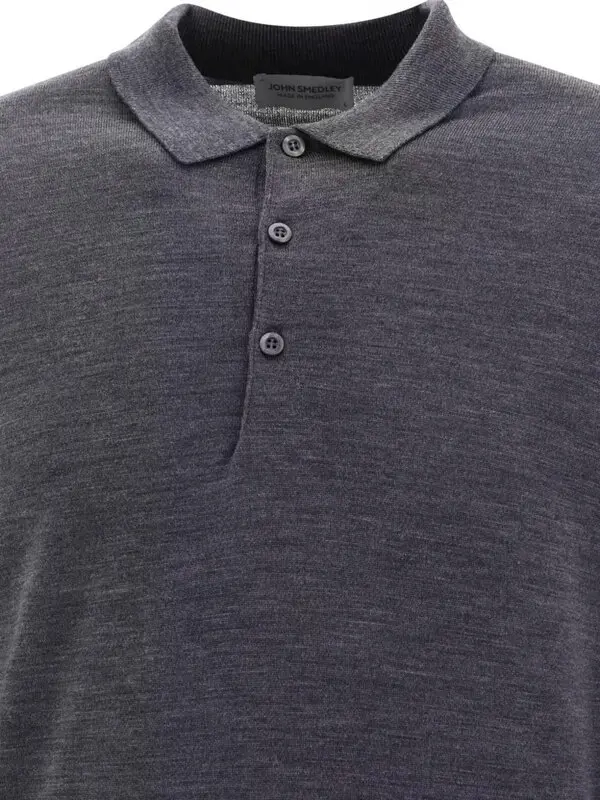 John Smedley Merino Wool Polo Shirt - Grey