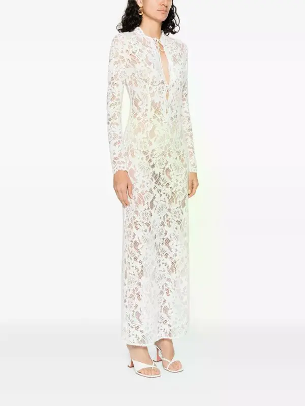 MANURI Sage Lace Maxi Dress - White
