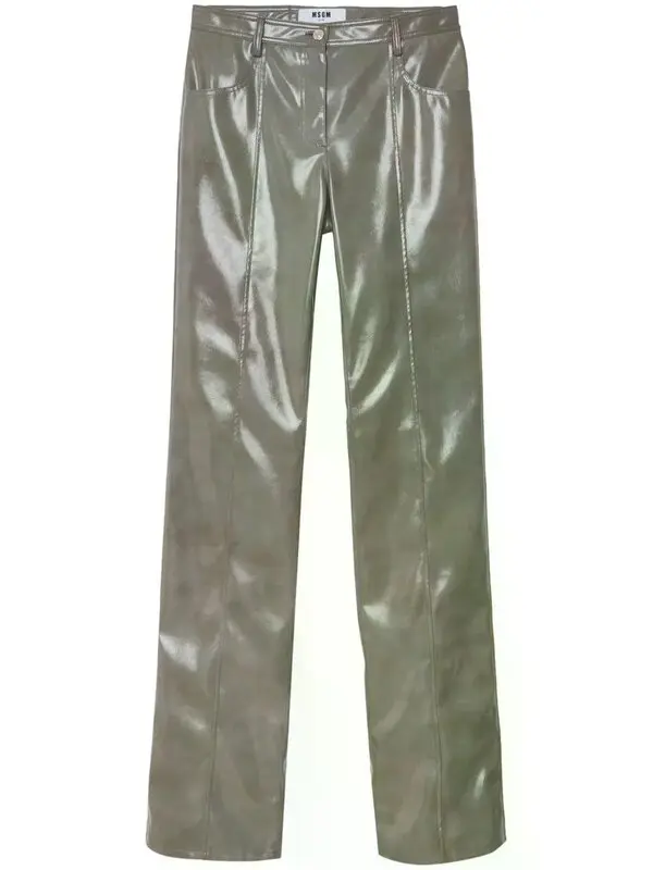 MSGM Glossy Finish Straight-leg Trousers