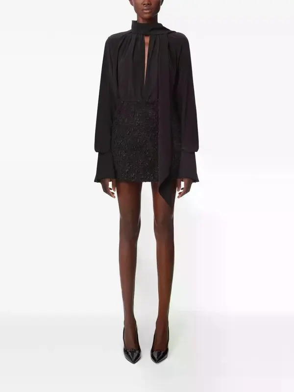Nina Ricci Frayed Tweed Mini Skirt