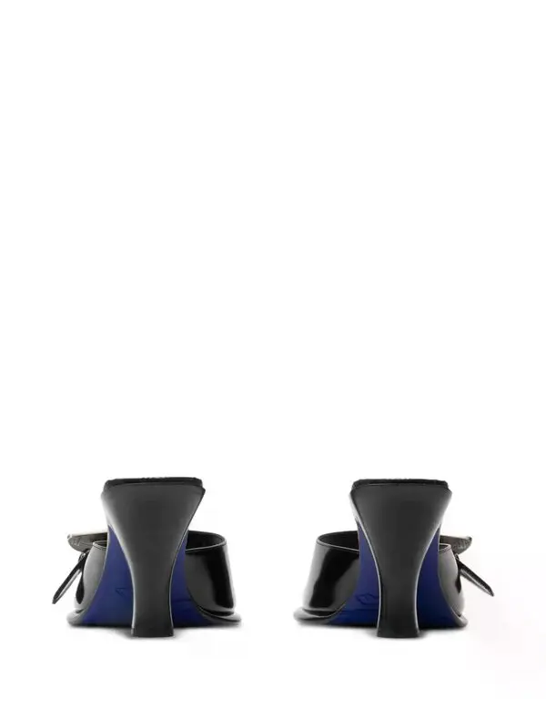 Burberry Bay Leather Sandals - Black