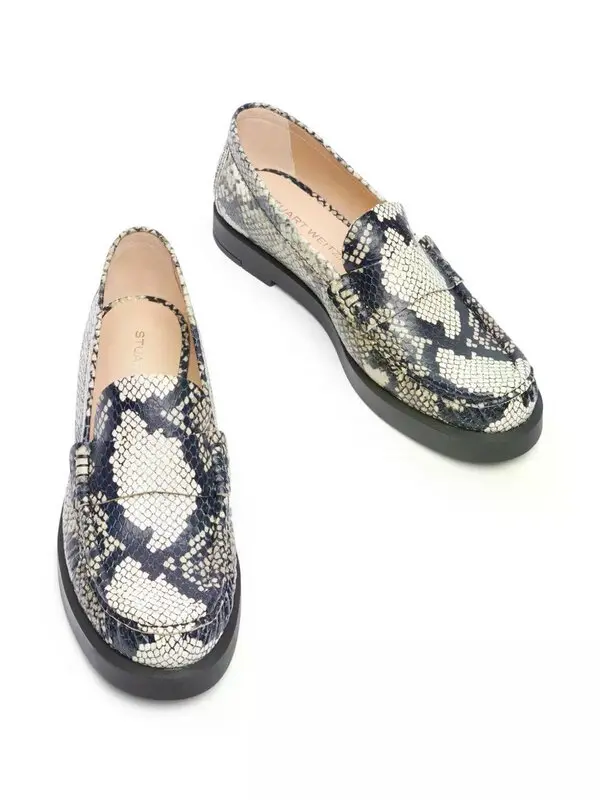 STUART WEITZMAN Blake Loafers In Snakeskin Effect Calf Leather