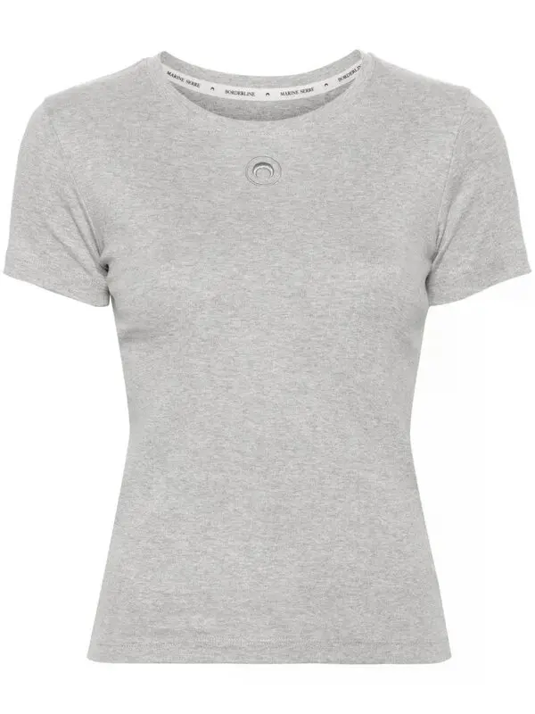 MARINE SERRE Crescent Moon Organic Cotton T-shirt - Grey
