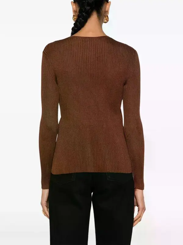 TOM FORD Round Neck Ribbed Cardigan