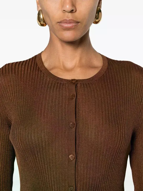 TOM FORD Round Neck Ribbed Cardigan