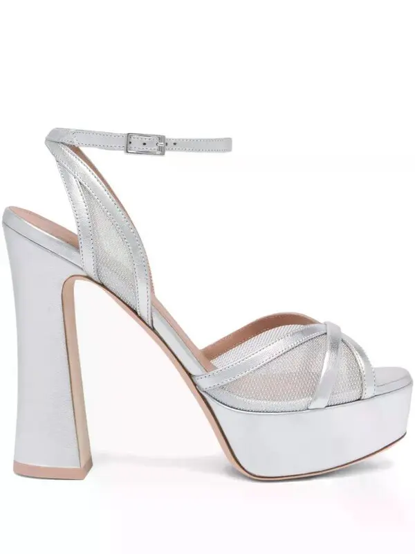 MALONE SOULIERS Sylvie Heeled Sandals - Silver