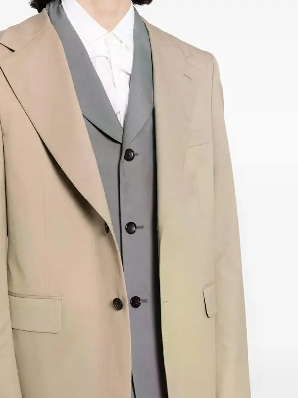 Comme Des Garçons Single-breasted Layered Blazer