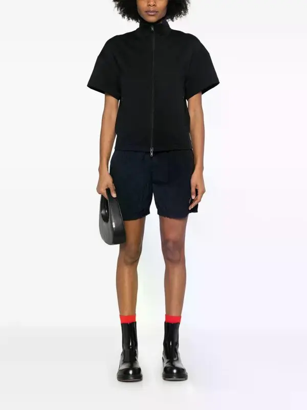 Y3 Technical Jersey Zip Up T-shirt - Black