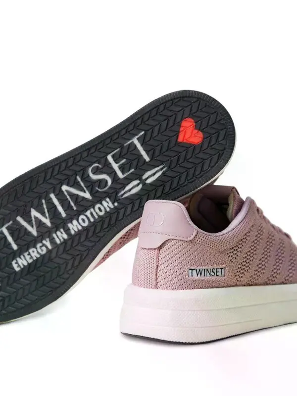 TWINSET Logo-appliqué Lace-up Sneakers - Pink
