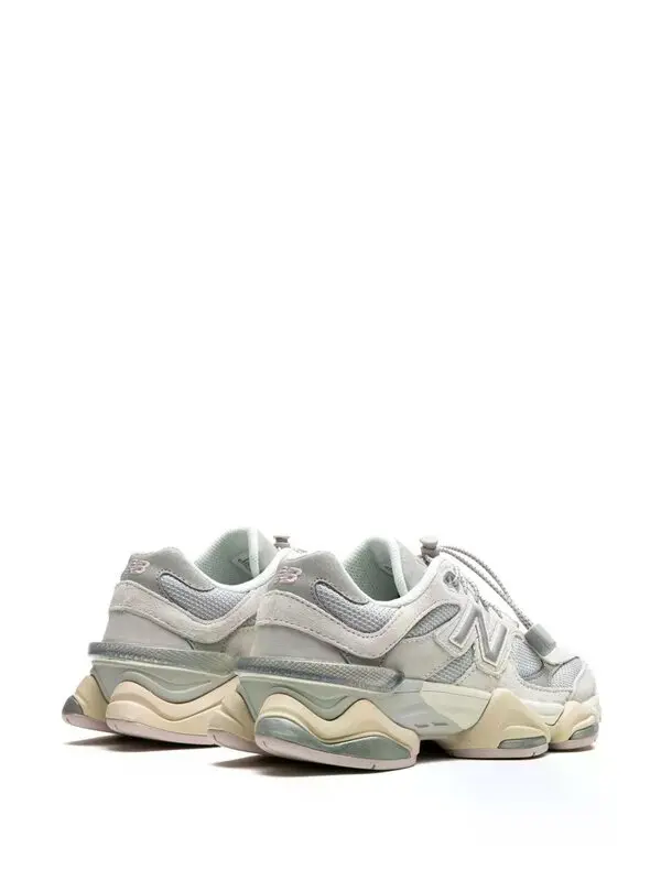 NEW BALANCE 9060 Light Calf Leather & Mesh Panel Sneakers - Grey