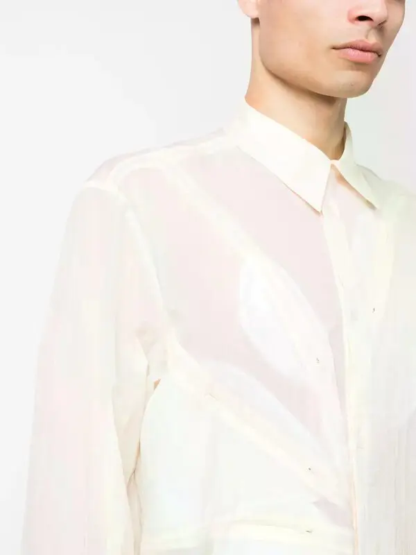 POST ARCHIVE FACTION Semi-sheer Zip-pocket Shirt
