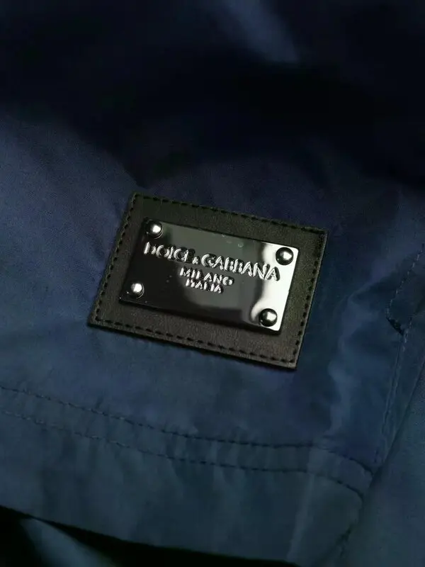 Dolce & Gabbana Logo-plaque Swim Shorts - Blue