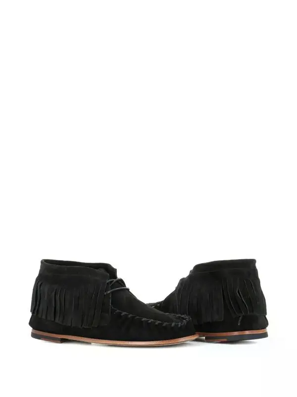 ALEXANDER HOTTO Suede Fringed Ankle Boots