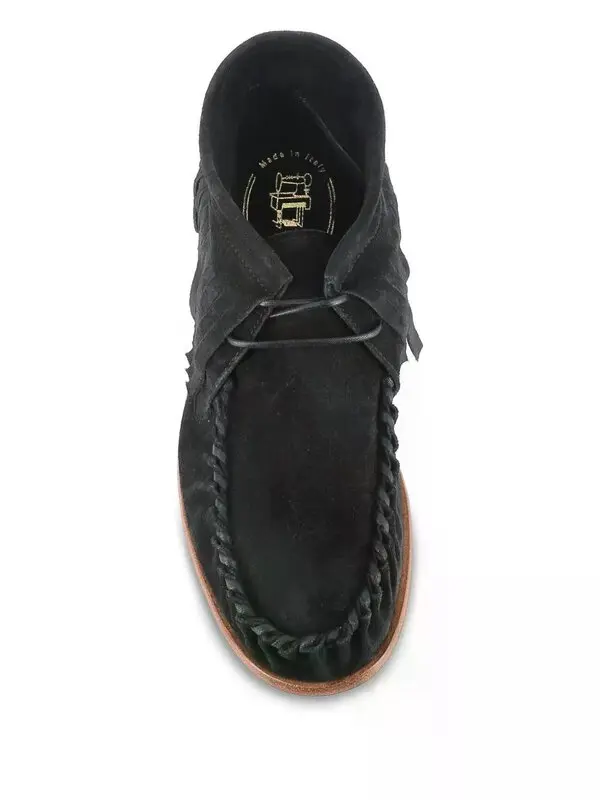 ALEXANDER HOTTO Suede Fringed Ankle Boots