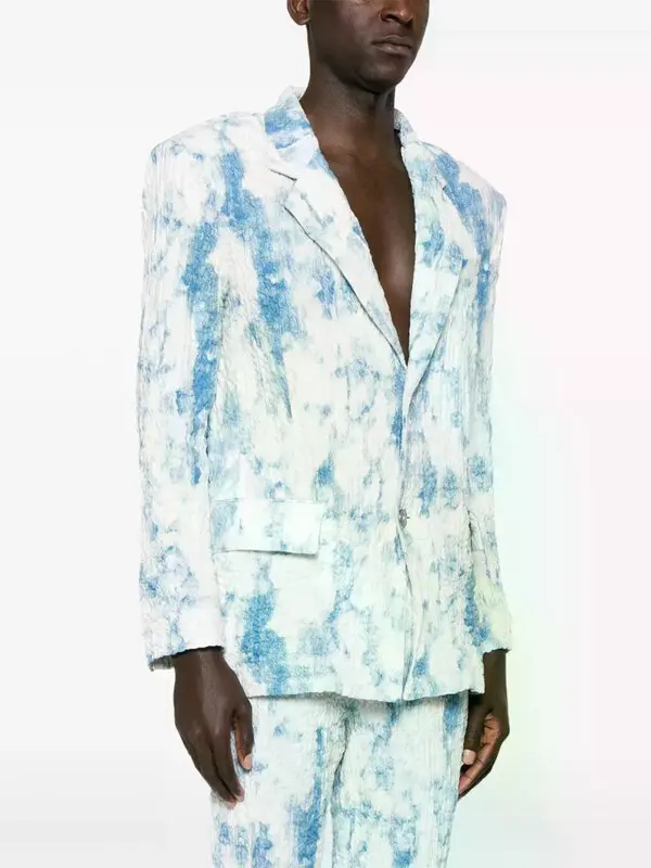 FENG CHEN WANG Seersucker Single-breasted Blazer