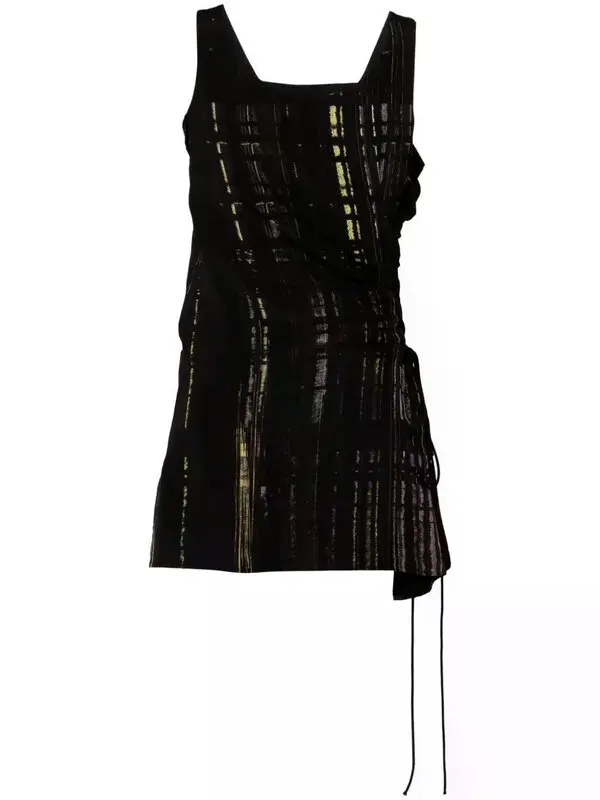 Y’s Draped Lace-up Mini Dress