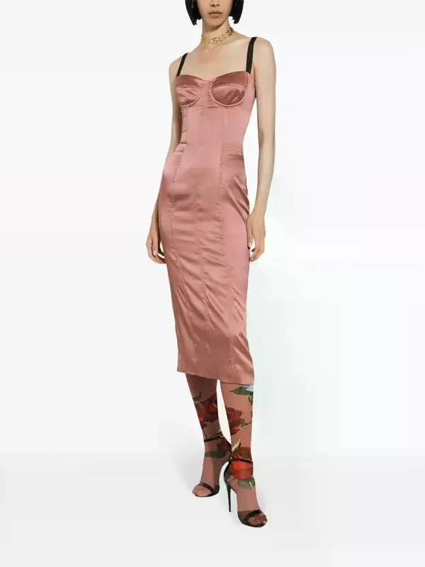Dolce & Gabbana Sweetheart-neck Silk-blend Dress