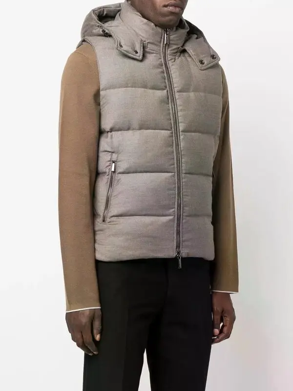 MOORER Hooded Sleeveless Padded Gilet