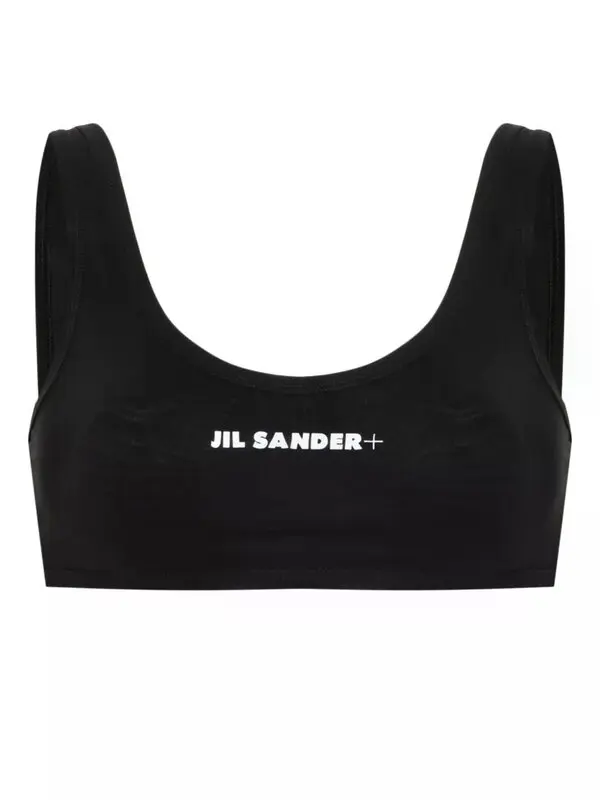 JIL SANDER Logo-print Bikini Top - Black