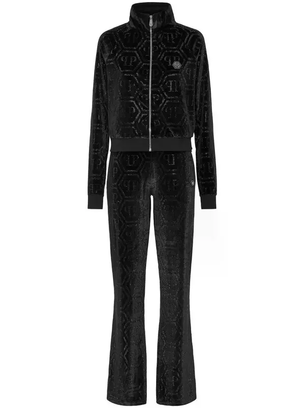 Philipp Plein Monogrammed Velour Track Pants