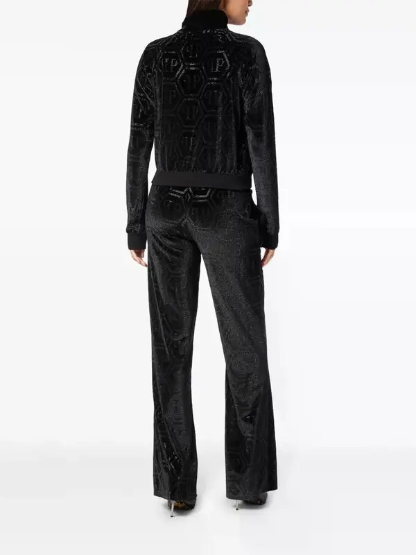 Philipp Plein Monogrammed Velour Track Pants