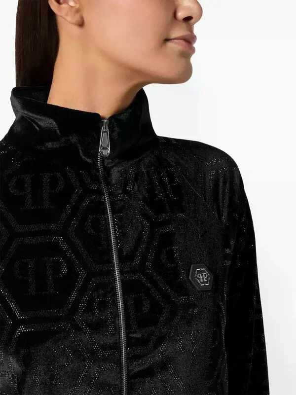 Philipp Plein Monogrammed Velour Track Pants