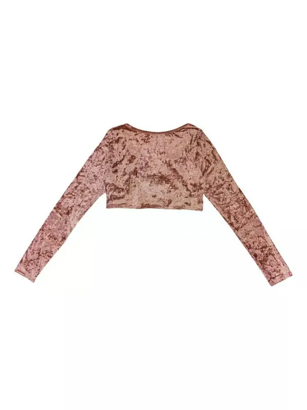 Callipygian Crushed Velvet Long Sleeve Cropped T-shirt