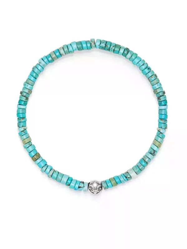 NIALAYA JEWELRY Turquoise Beads Logo-engraved Bracelet - Blue