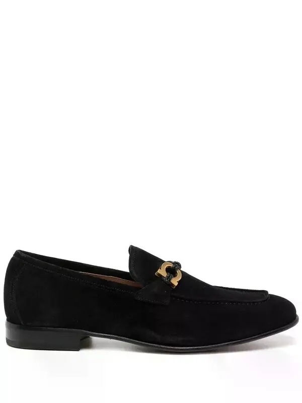 FERRAGAMO Lester Slip-on Suede Loafers With Gancini Buckle