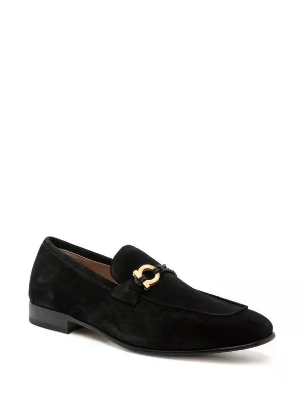 FERRAGAMO Lester Slip-on Suede Loafers With Gancini Buckle