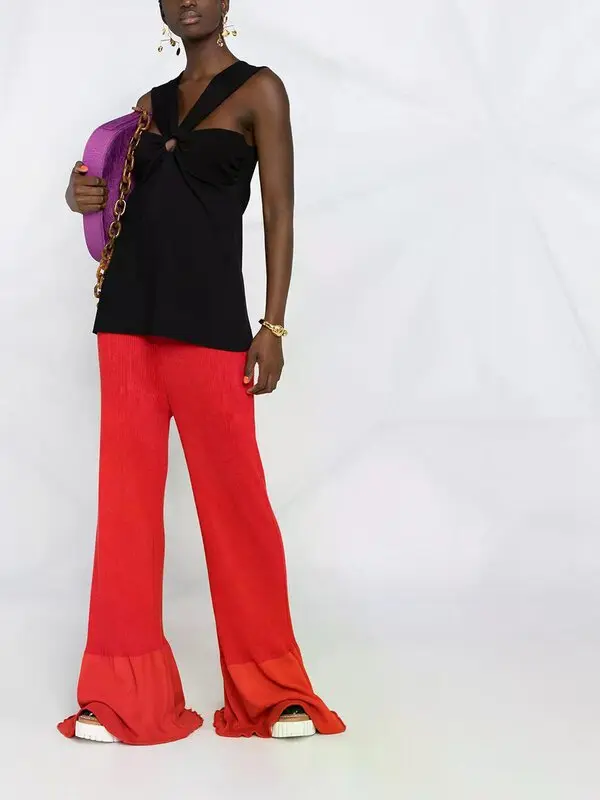 Stella McCartney Rib-knit Wide Leg Trousers