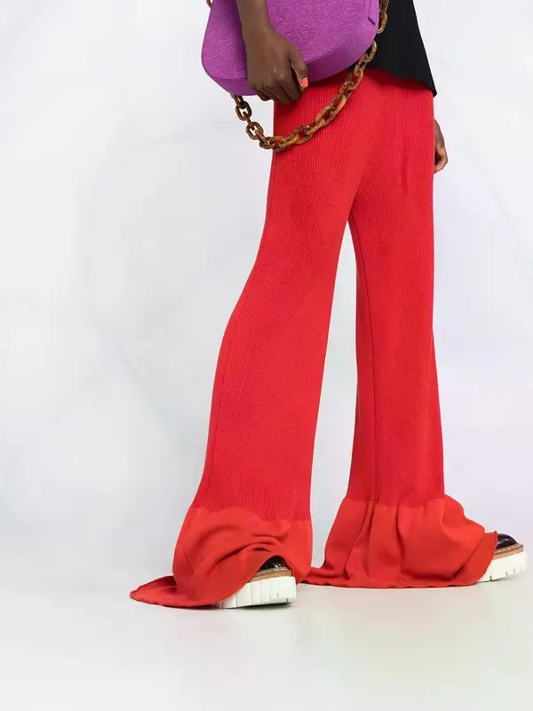 Stella McCartney Rib-knit Wide Leg Trousers