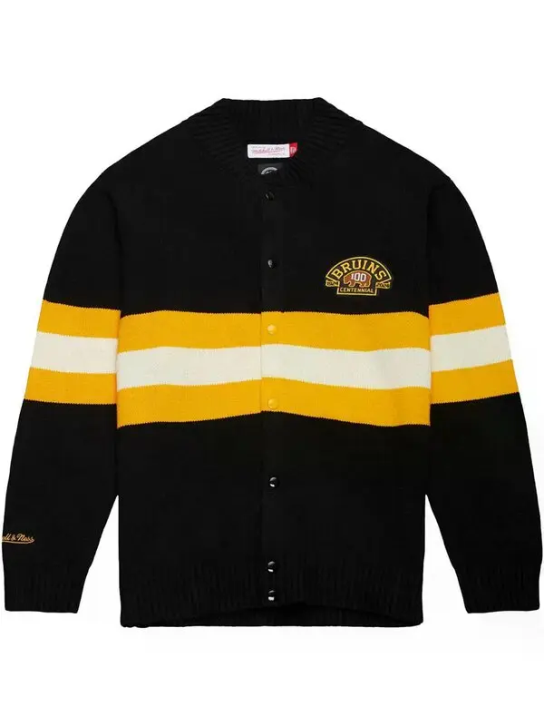 Mitchell & Ness Nhl 100th Anniversary Bruins Cardigan - Black