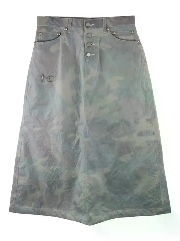 THUG CLUB Crease-effect Midi Skirt