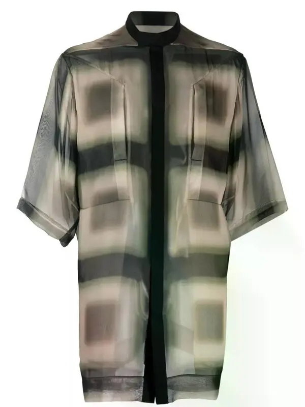 Rick Owens Semi-sheer Silk Shirt - Black
