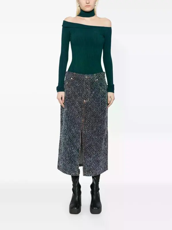 Stella McCartney Bouclé Denim Skirt