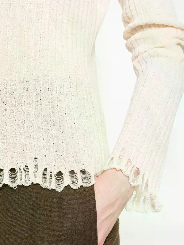 UMA WANG Distressed Effect Fine Knit Jumper