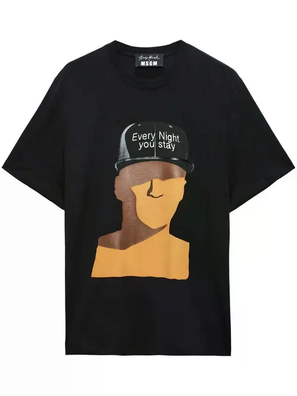 MSGM Graphic-print T-shirt - Black